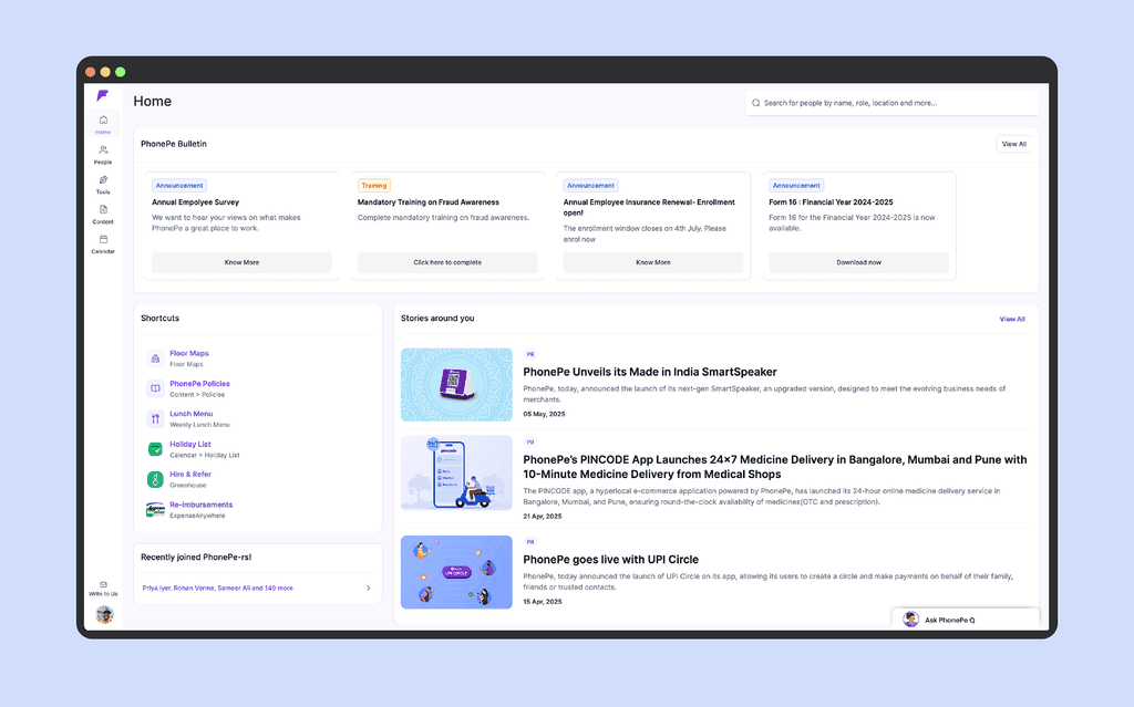 Making Work Life Better: How PhonePe’s Frontpage Transforms Employee Experience